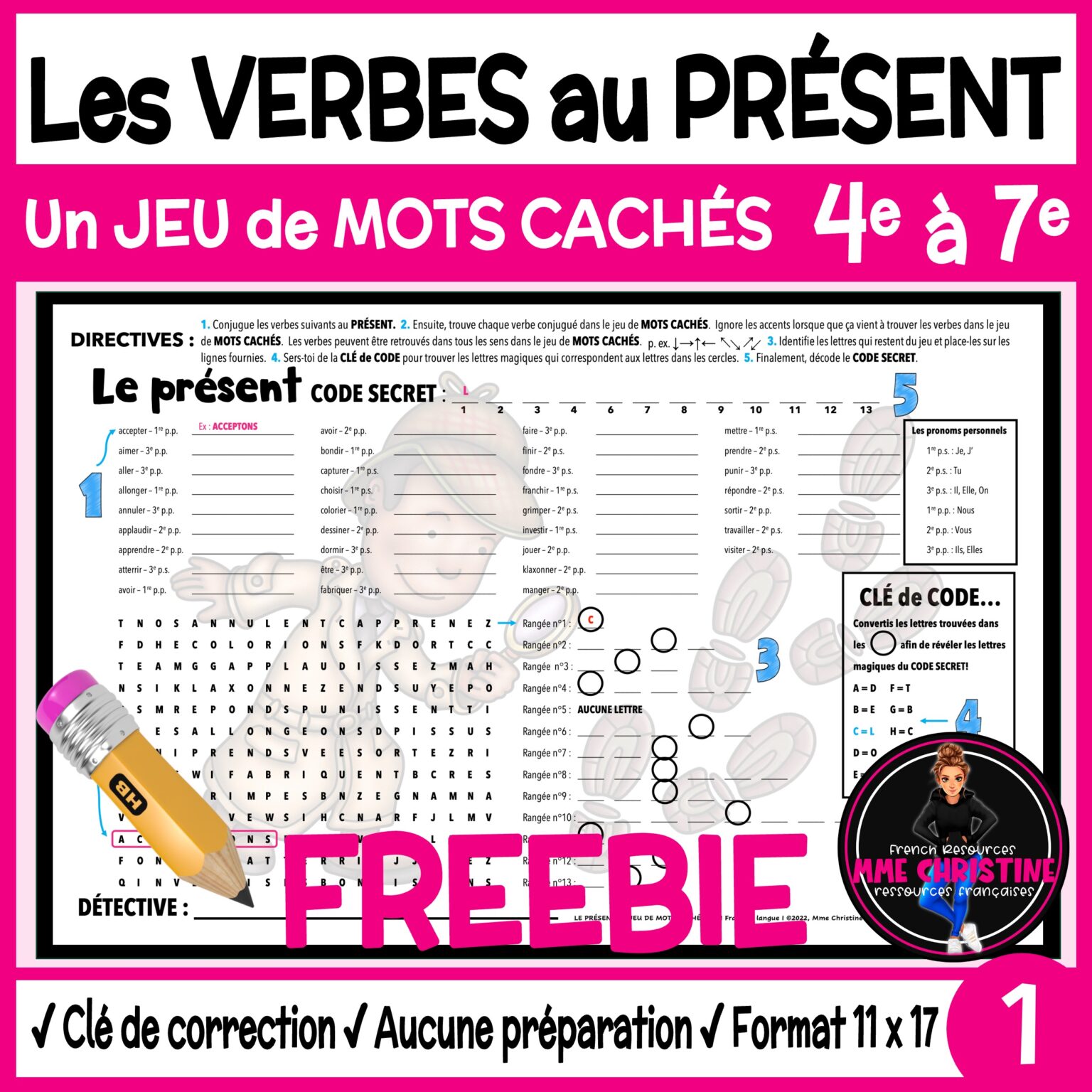 VERBES et du VOCABULAIRE français en 25 jeux de MOTS CACHÉS - French ...