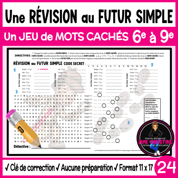 VERBES au futur simple - Activité de révision - French Future Verbs ...
