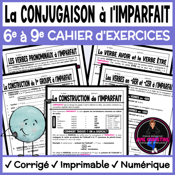 French Imparfait Workbook for Immersion & FSL | Complete Unit with ...