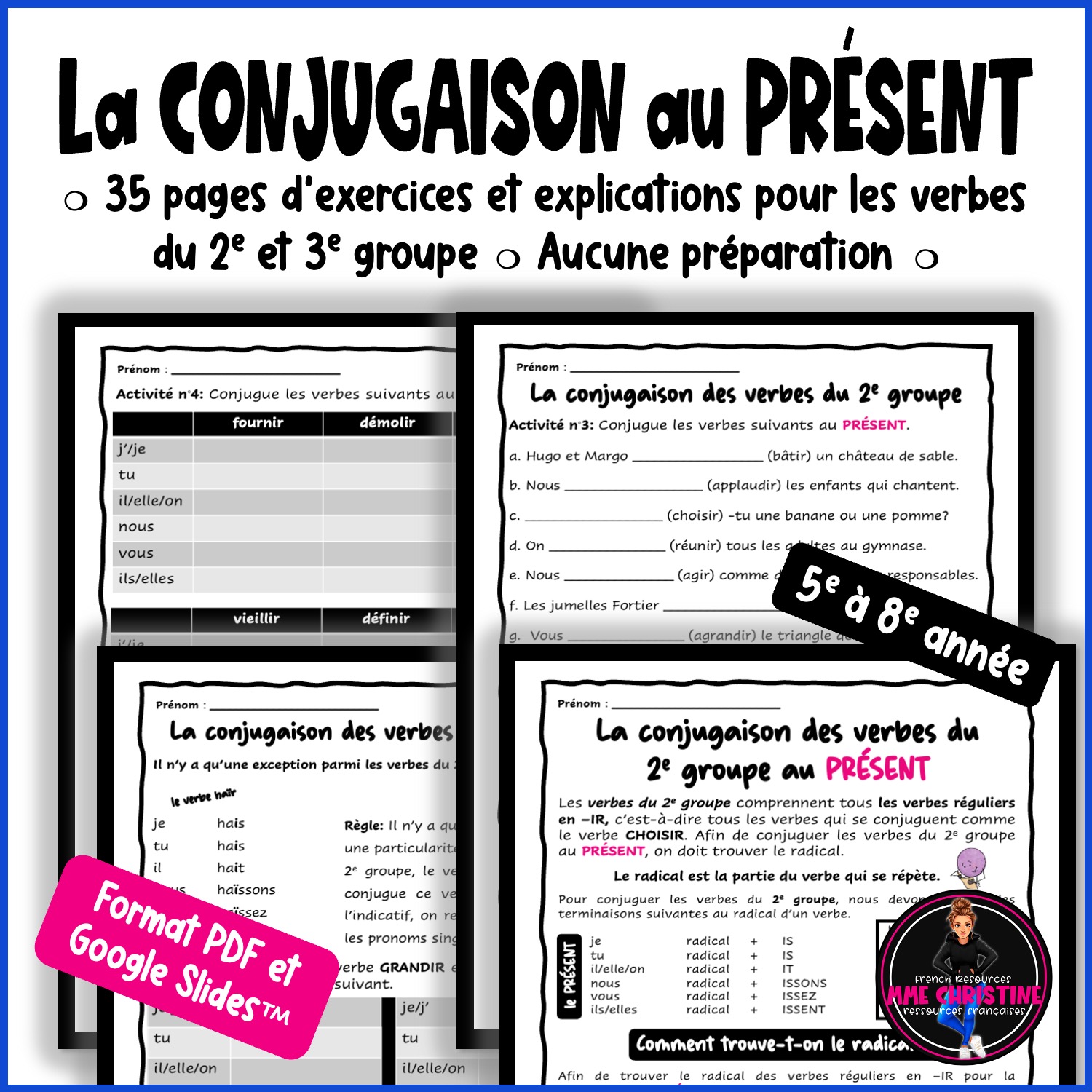 Teaching Present Tense French Verbs - Mme Christine - ressources ...