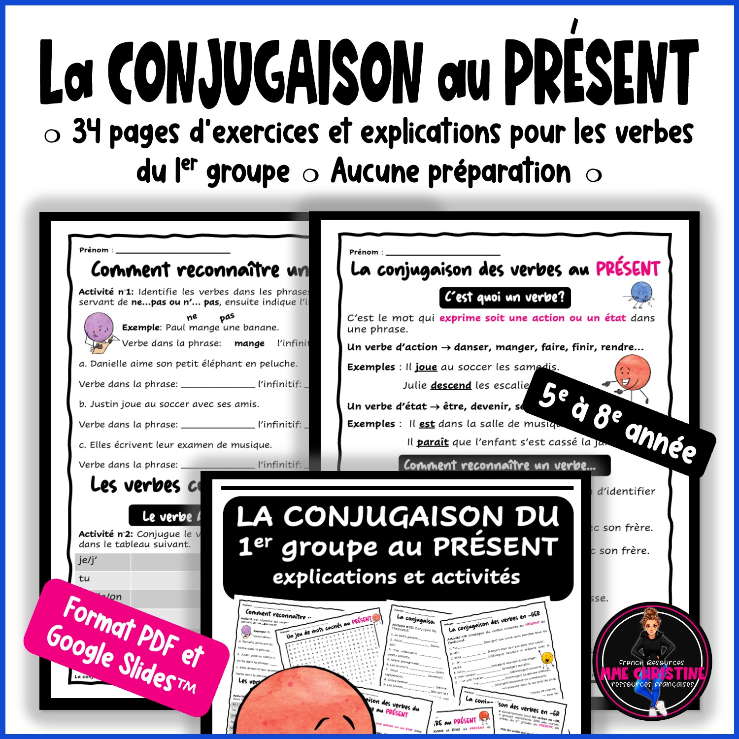 Teaching Present Tense French Verbs - Mme Christine - ressources ...