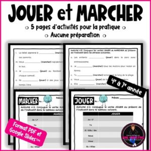 Les verbes JOUER et MARCHER au présent de l'indicatif - Exercices et ...