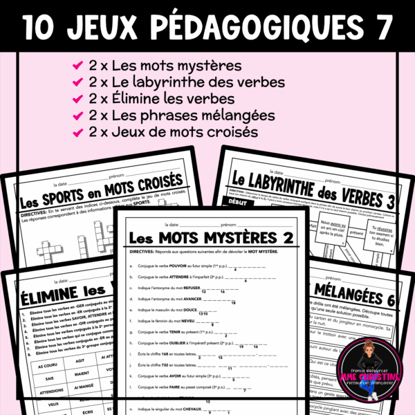 No Prep French Activities and Puzzles for Immersion & FSL (10 Jeux ...